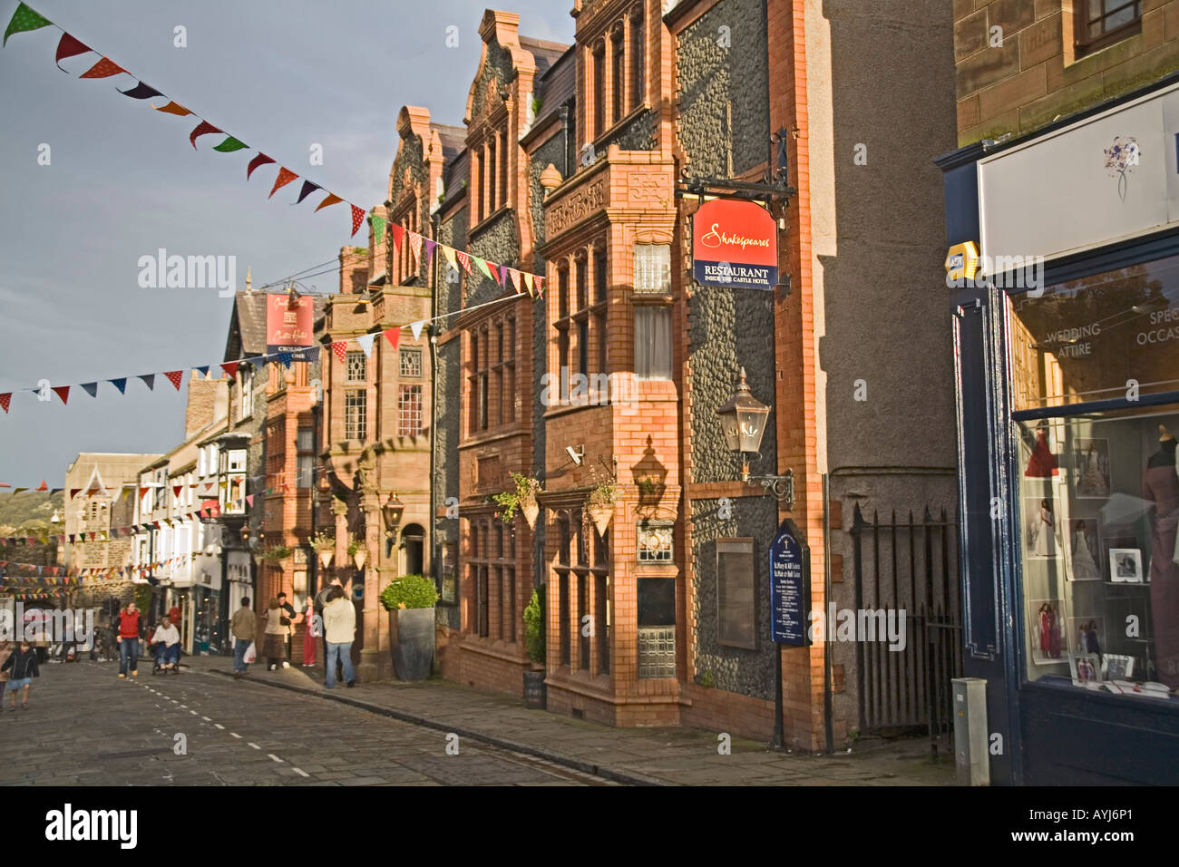 CONWY NORTH WALES UK October Looking down the traffic free High Street ...