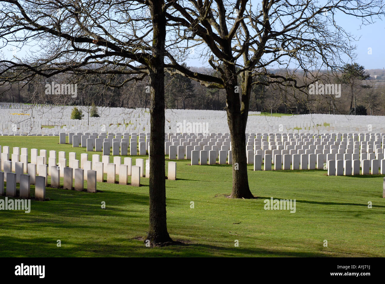 Etaples Military Cemetery Pas de Calais France WWI and WWII Stock Photo ...