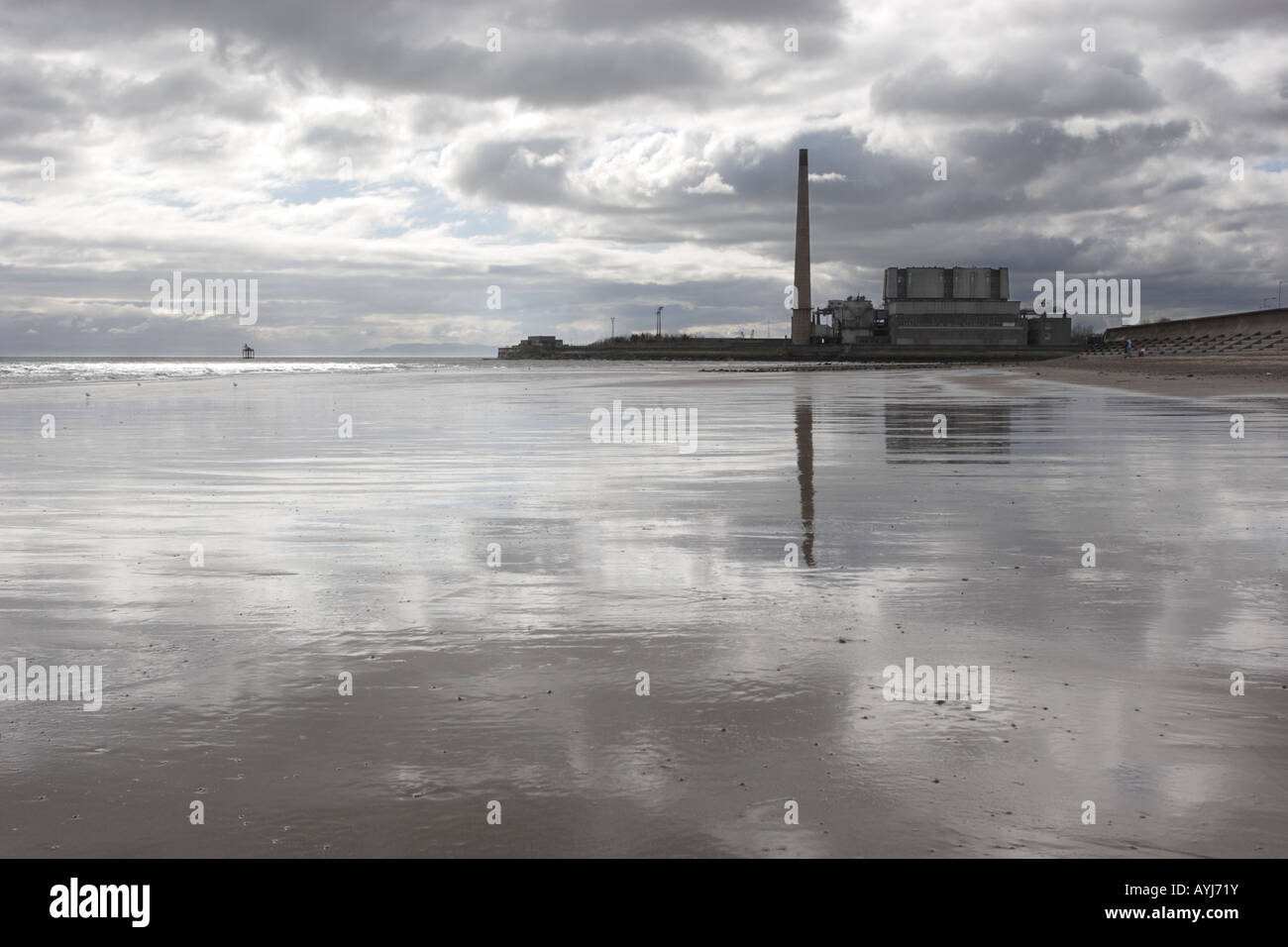 Looking Westward Along Leven Beach To Methil Power Station Which ...