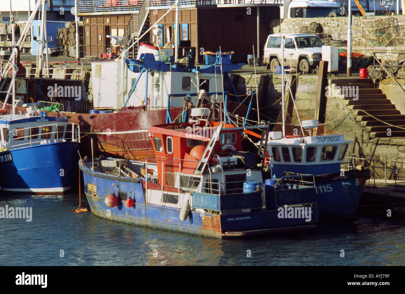 Trawlers at quayside Brixham Devon Stock Photo - Alamy