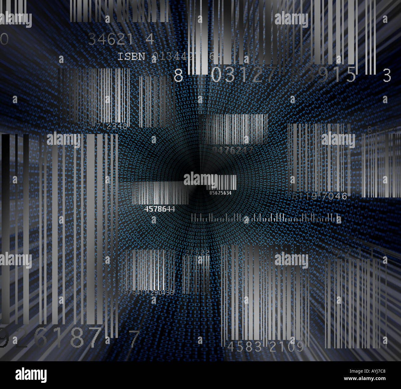 A greyish rendition of a collection of barcodes floating in space Stock ...