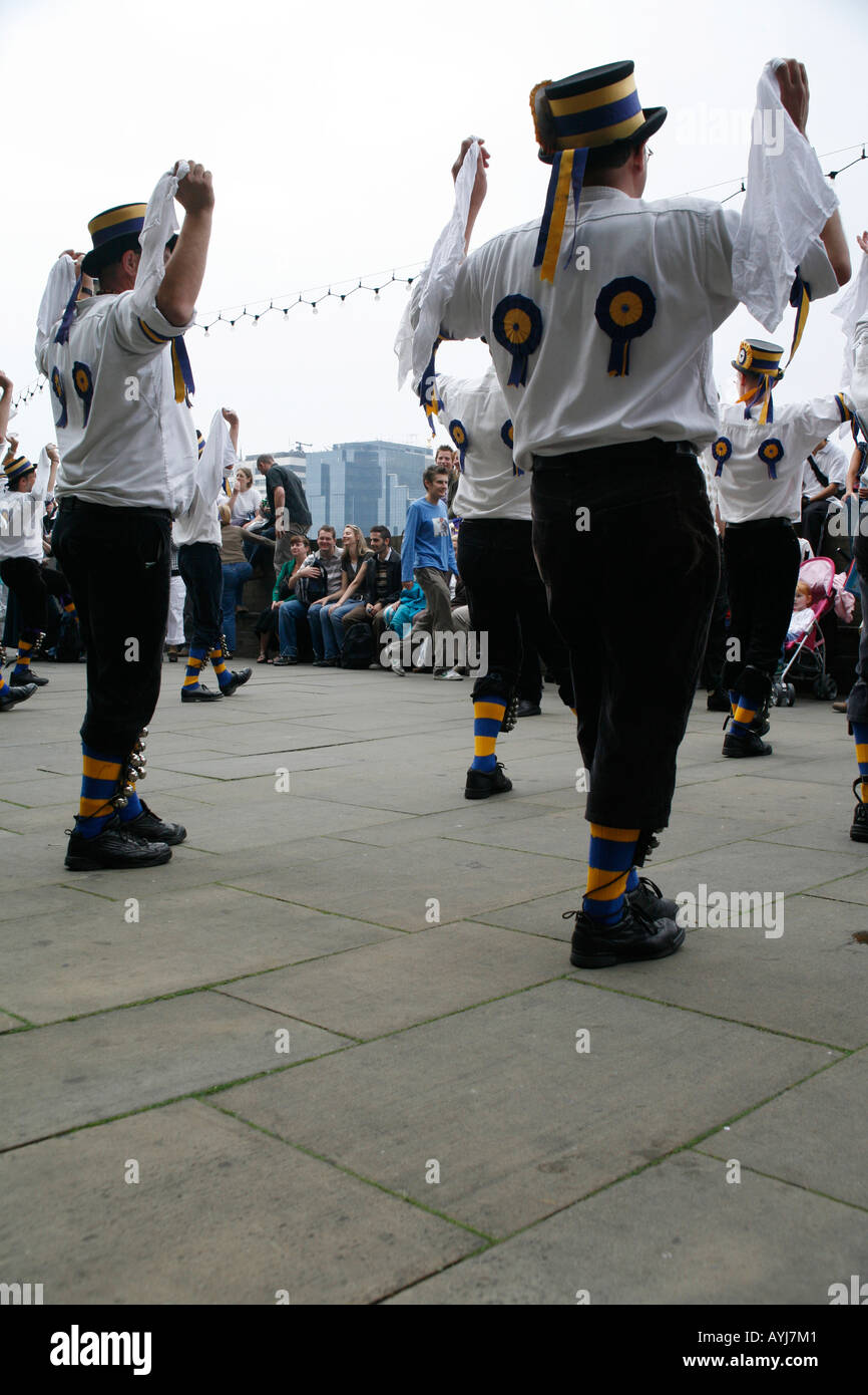 Traditional Morris Dancers on the South bank, London England Stock ...