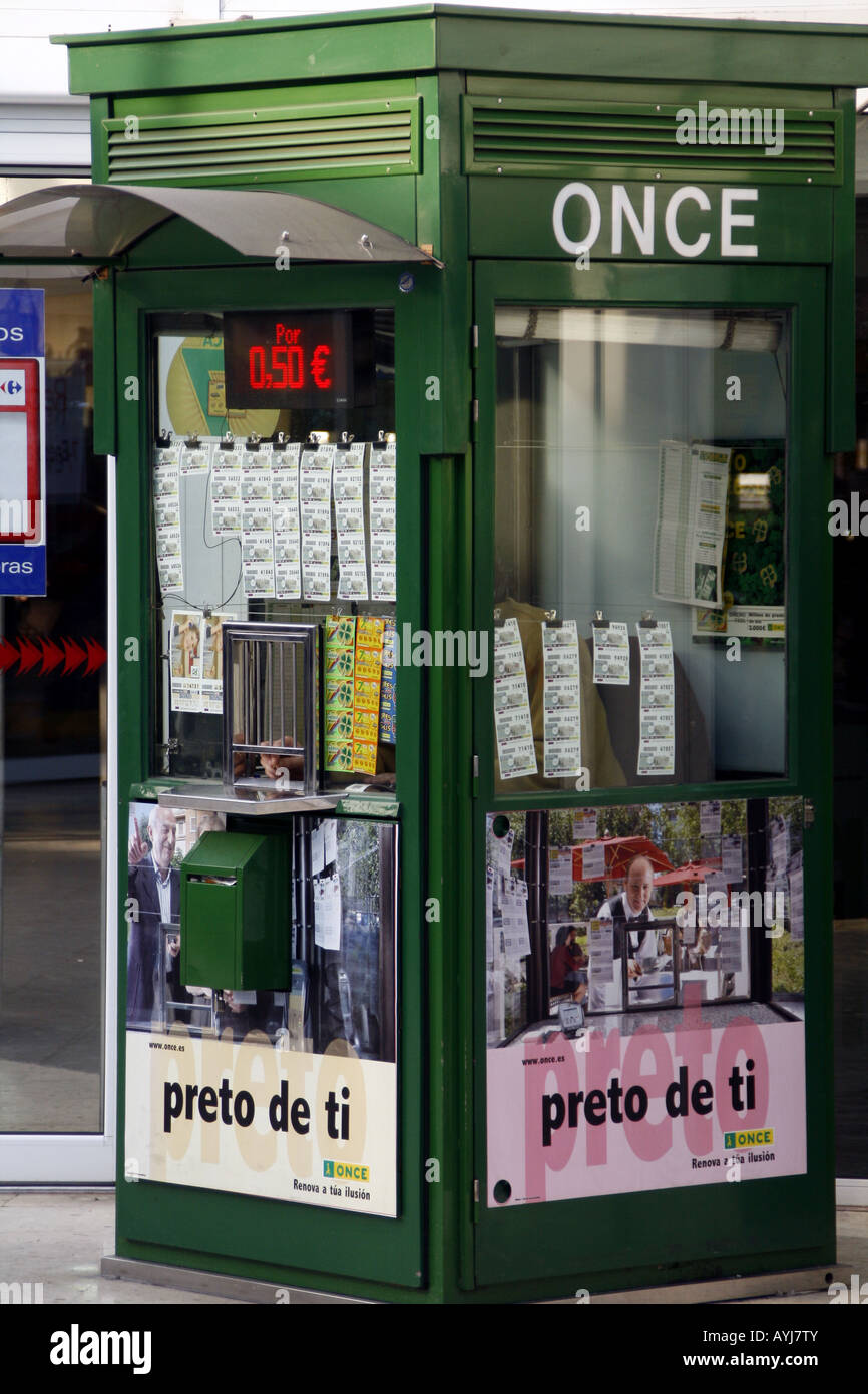 ONCE Spanish lottery ticket seller Stock Photo - Alamy