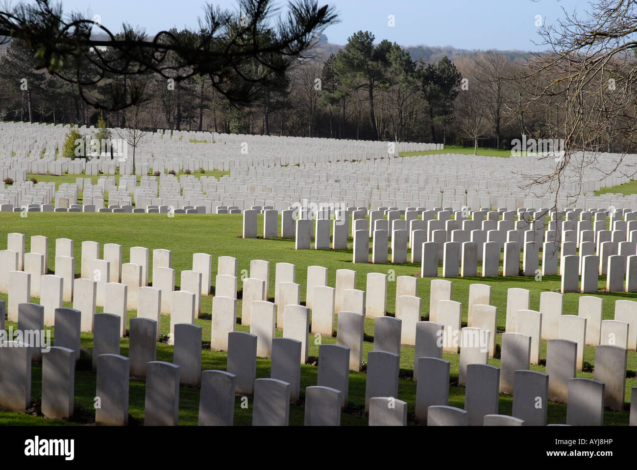 Etaples Military Cemetery Pas de Calais France WWI and WWII Stock Photo ...