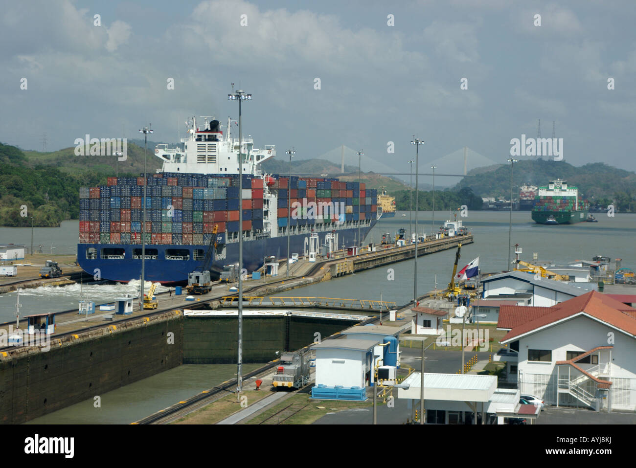 container ship-Panama Canal Stock Photo - Alamy