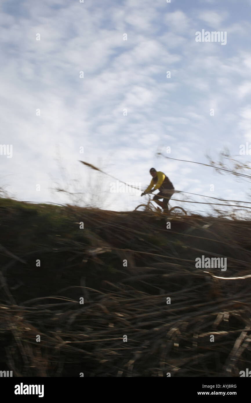 Cyclist night countryside hi-res stock photography and images - Alamy