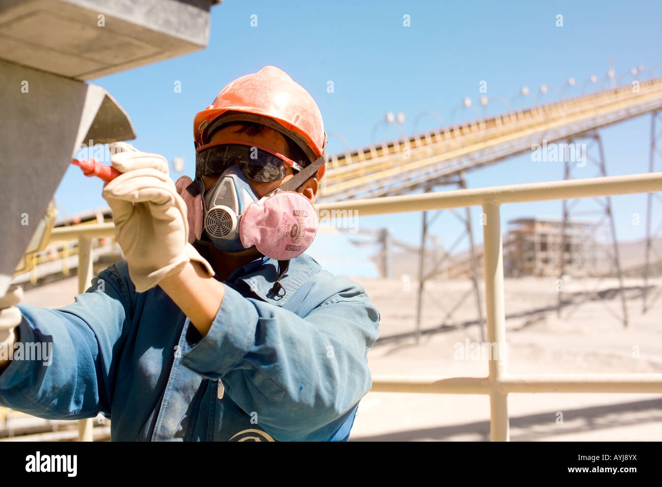 copper mine worker in chuquicamata chile Stock Photo - Alamy