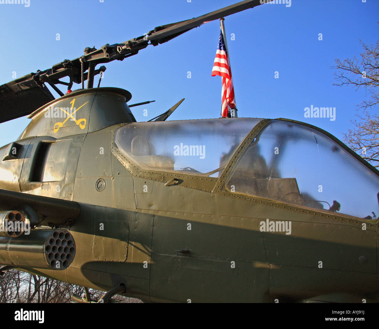 Helicopter and american flag hi-res stock photography and images - Alamy