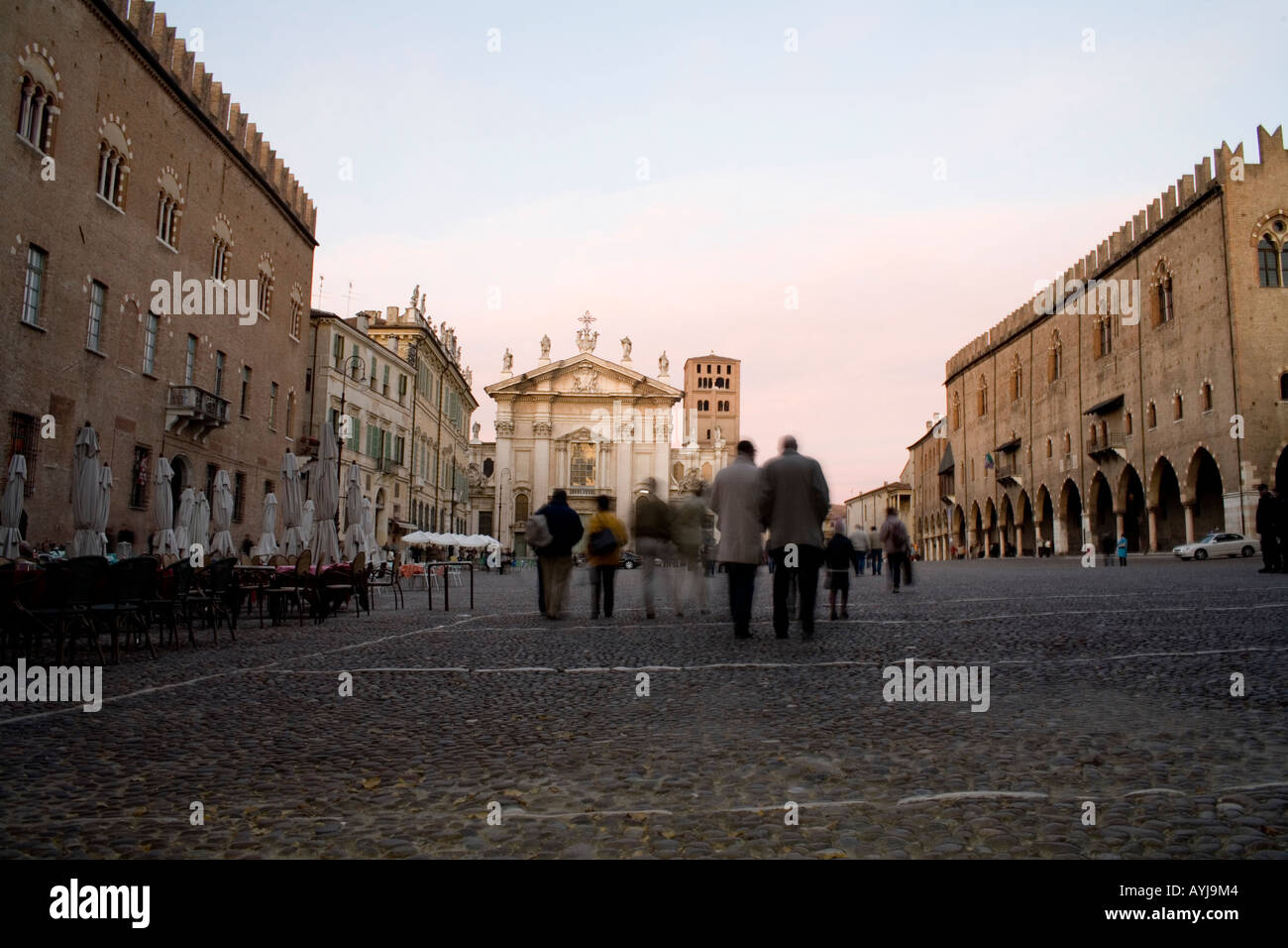 Piazza Sordello at sunset with San Pietro church- Mantova, mantua ...