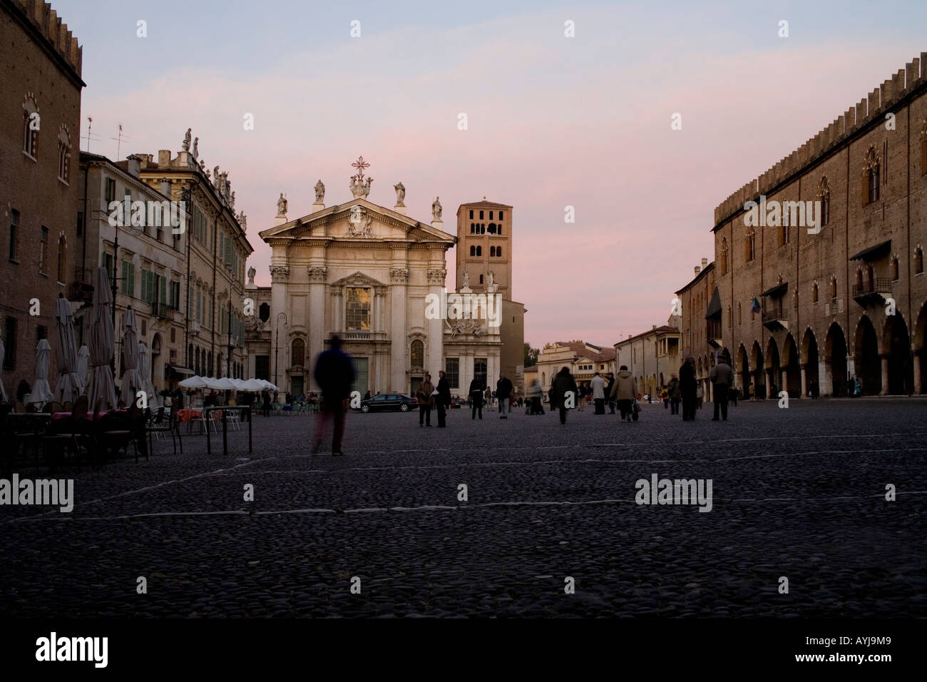 San Pietro ,Piazza Sordello at sunset- Mantova, mantua, Italy Stock ...
