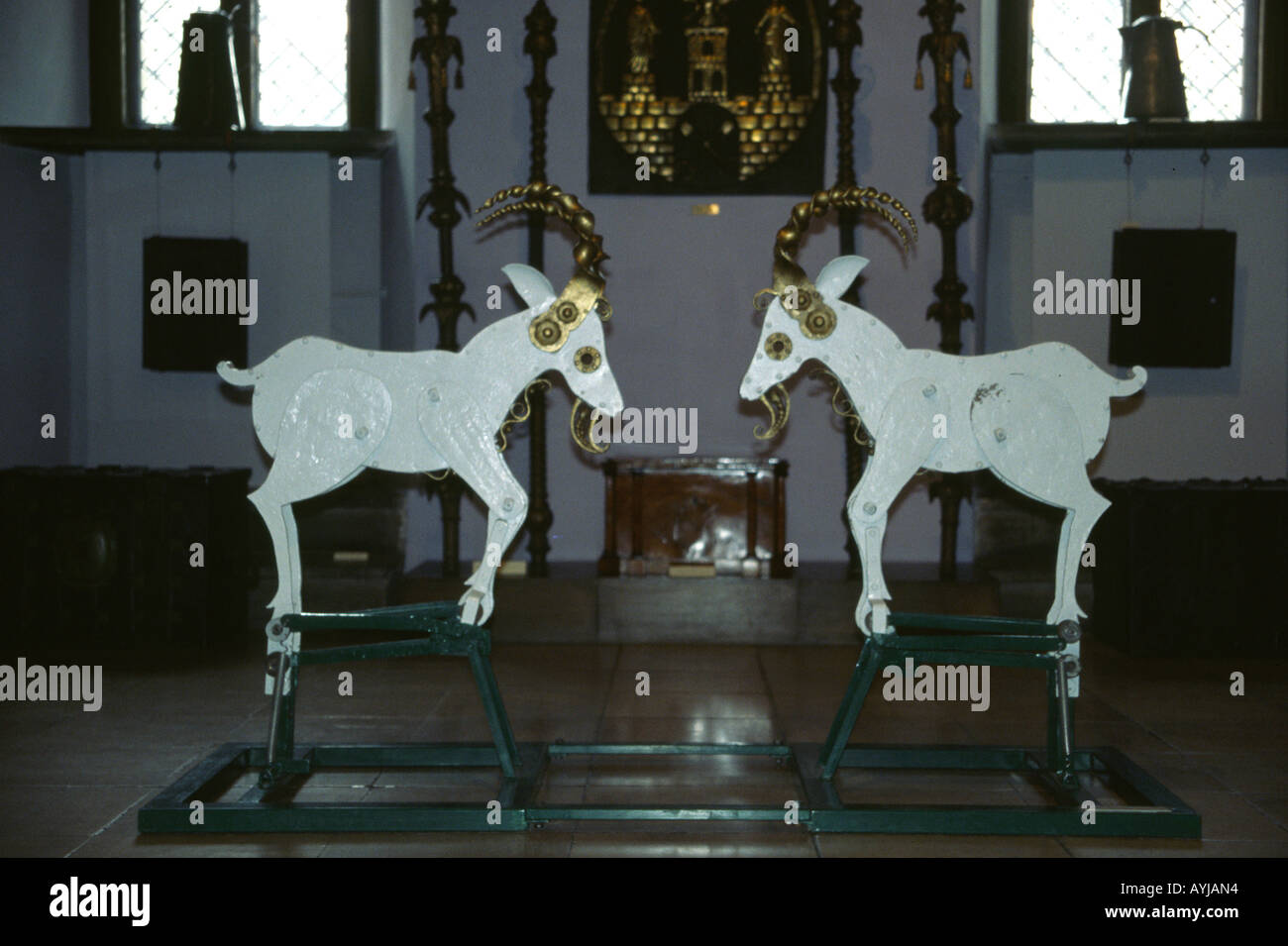 A statue dedicated to the goats that saved the city of Poznan from fire ...
