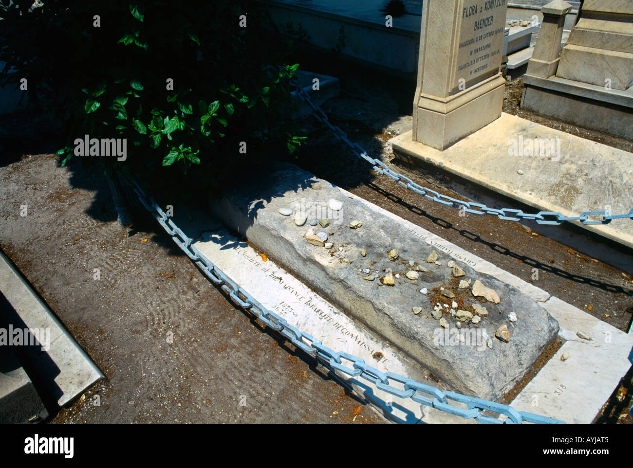 Nice France Jewish Grave in Cemetery with Stones Left to Mark Visit ...