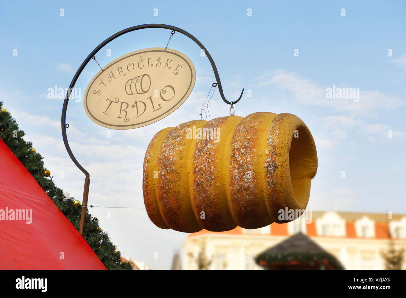 Trdlo Sign In Prague "Christmas market Stock Photo - Alamy