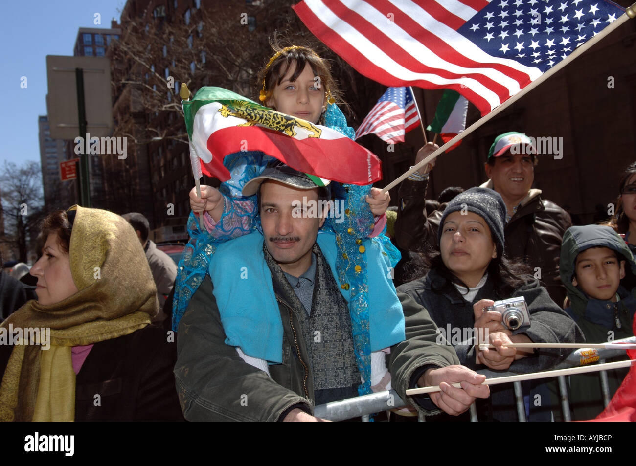 Iranian Americans watch the Persian Parade on Madison Ave in New York ...