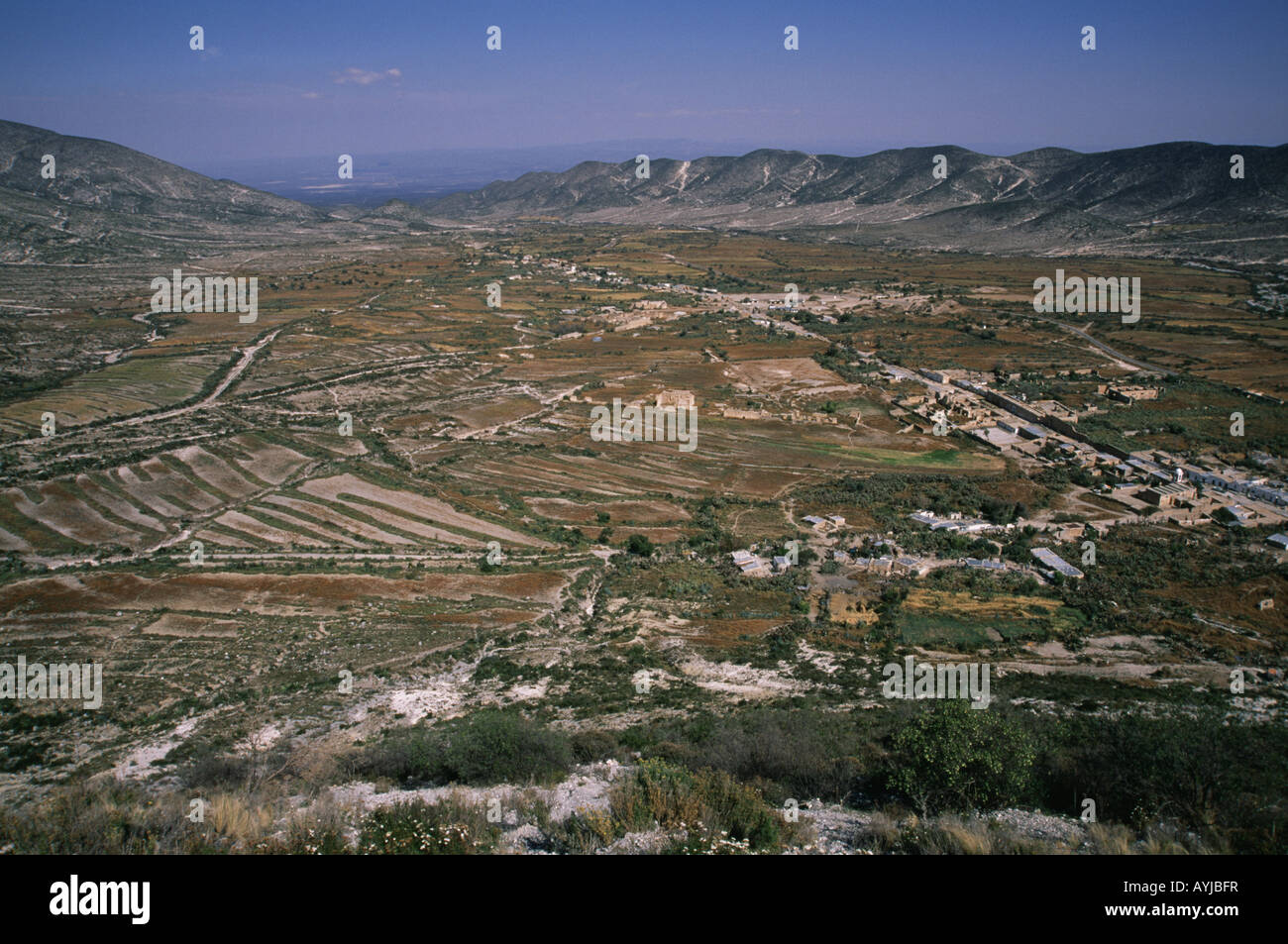Landscape Farming Buildings houses Roads View of hills Stock Photo - Alamy