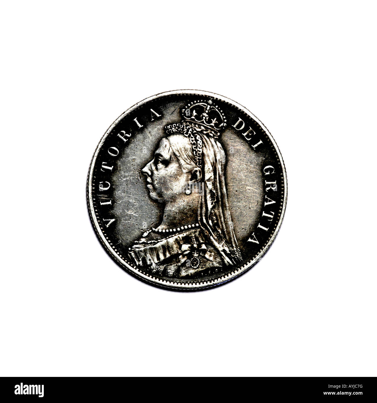 "VICTORIAN HALF CROWN: 1887 OBVERSE Stock Photo - Alamy