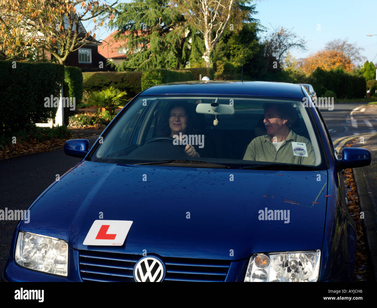 Woman Learning to Drive Car Surrey England Stock Photo - Alamy