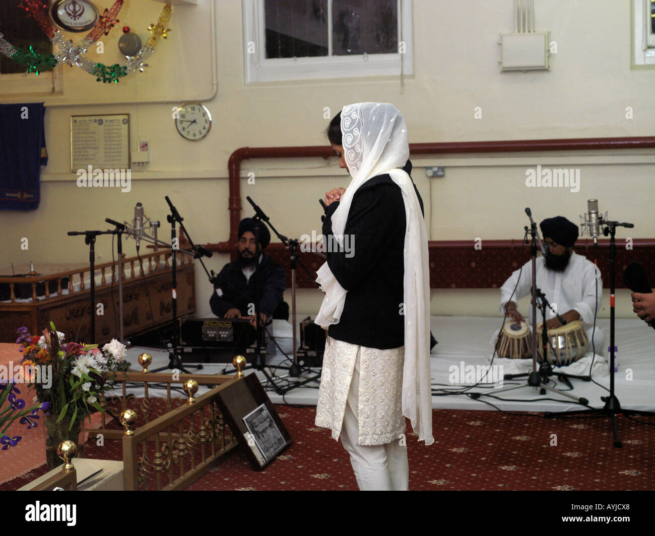 Khalsa Centre Tooting London England Girl Praying in Prayer Hall by ...
