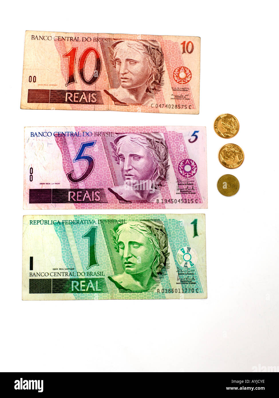 Brazilian Money Notes and Coins Stock Photo - Alamy