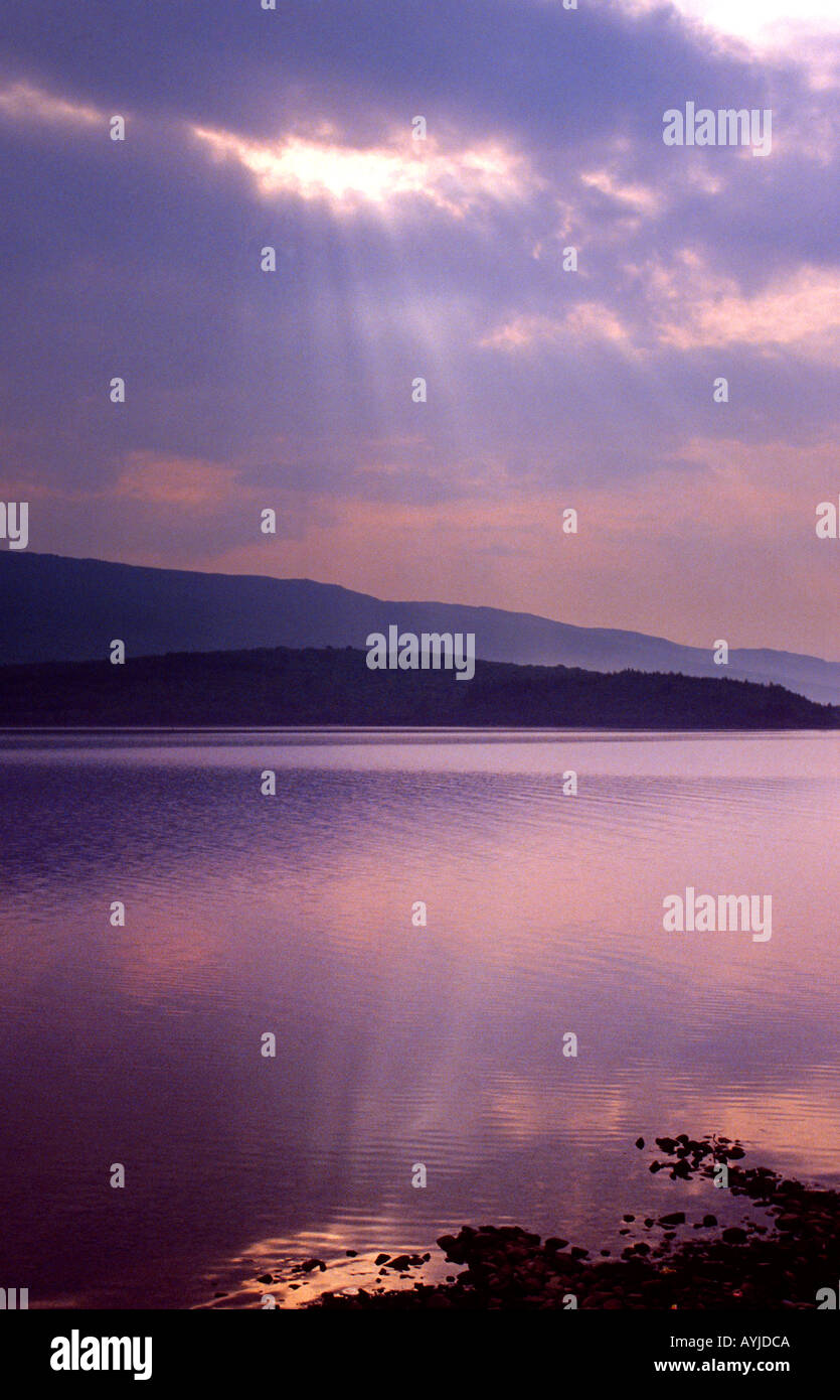 cold sunset over water Stock Photo - Alamy