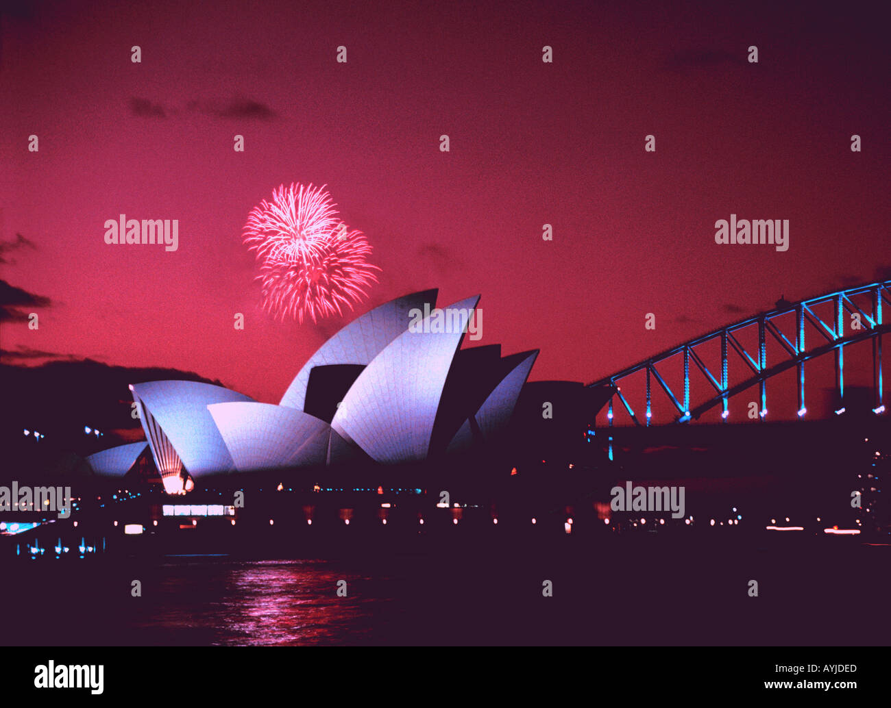 Sydney Opera House with Fireworks Stock Photo - Alamy