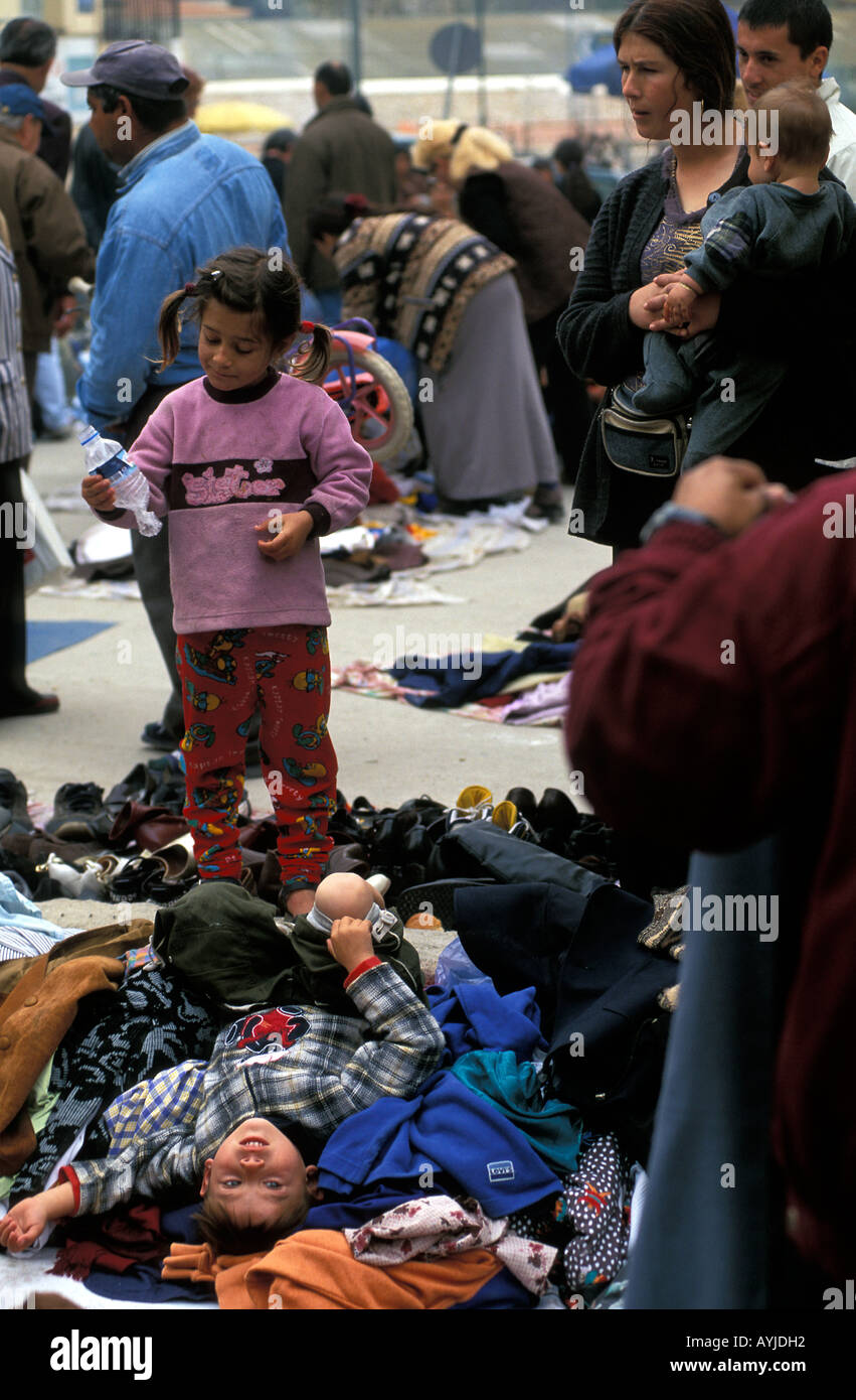 Athens gypsies selling their ware at the sunday flee market in the ...