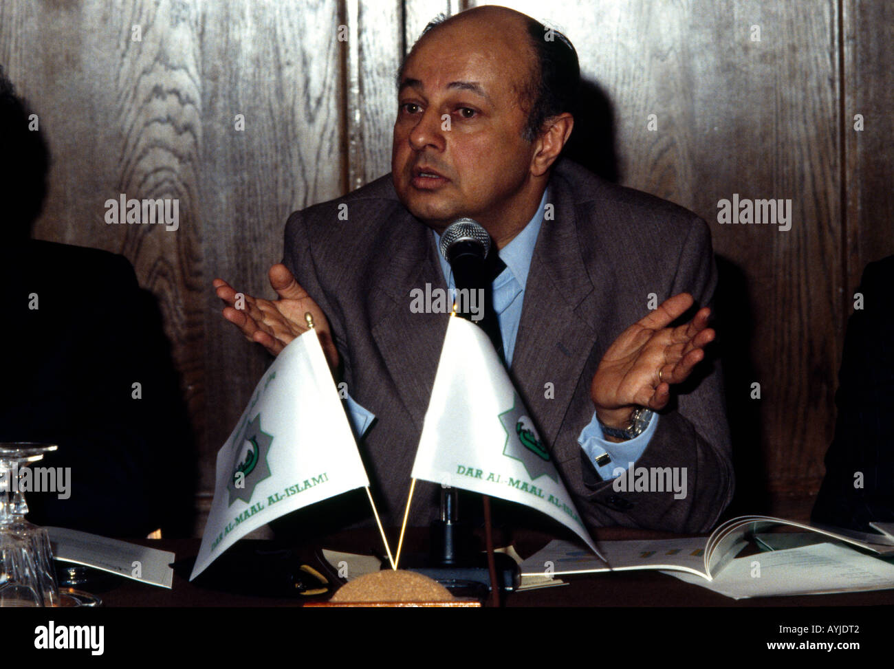 Conference Address Man Addressing International Conference Stock Photo ...