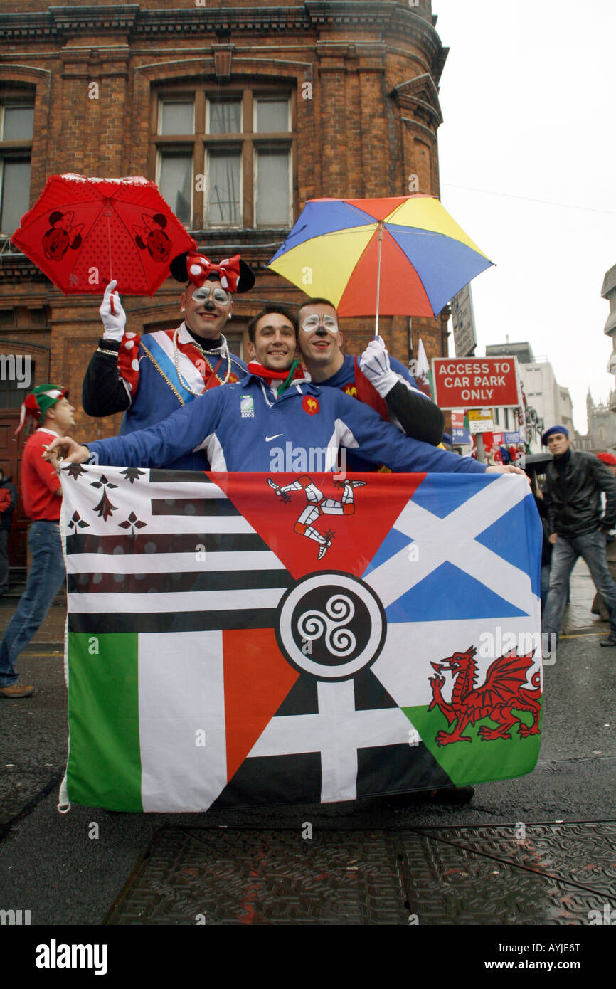 French rugby supporters Cardiff 2008 Stock Photo - Alamy