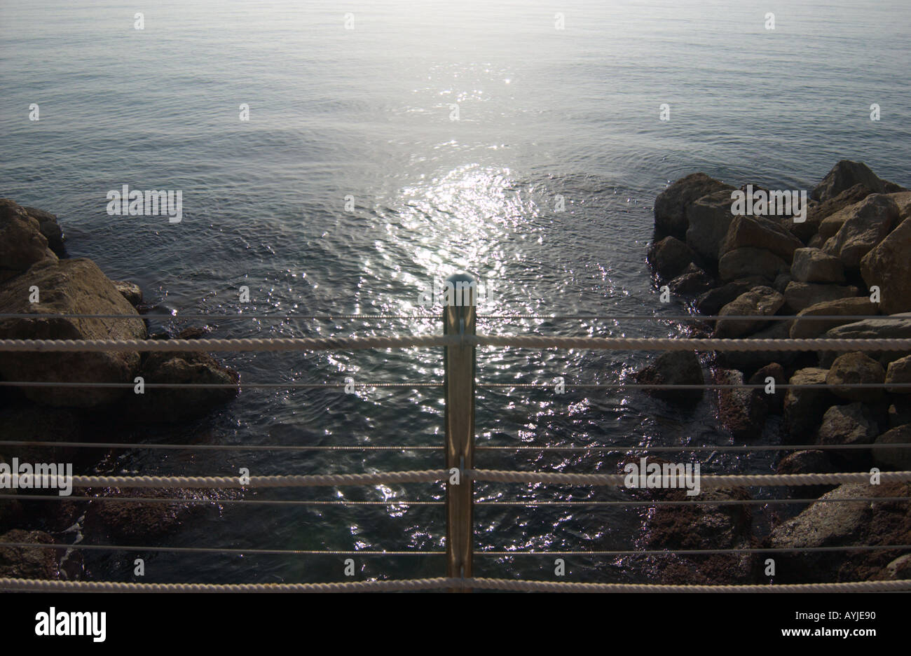 railing by the sea Stock Photo - Alamy