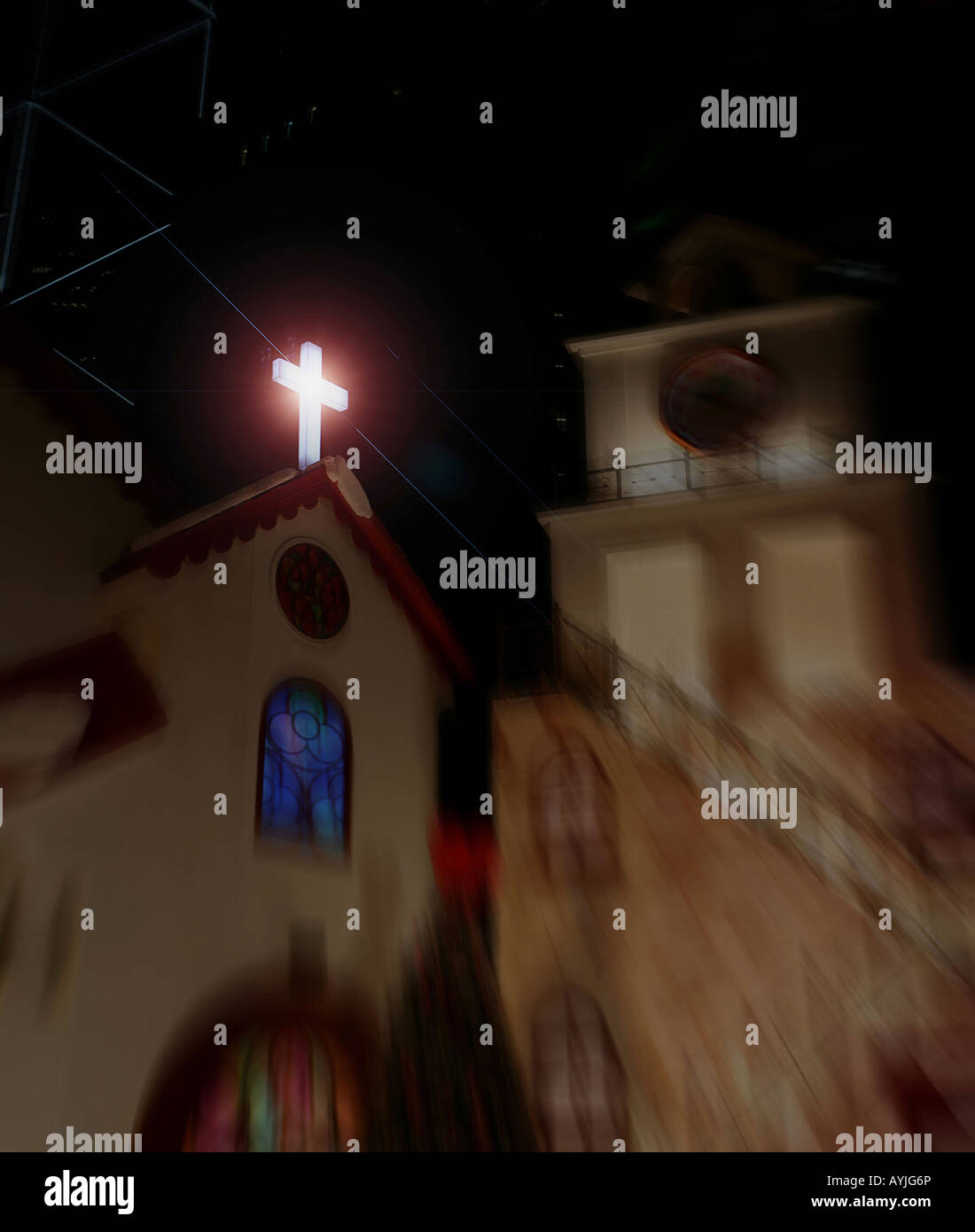 Church at night Stock Photo - Alamy