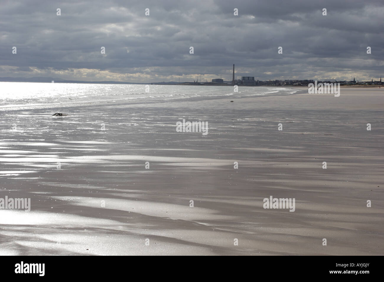 Looking Westward Along Leven Beach To Methil Power Station Which ...