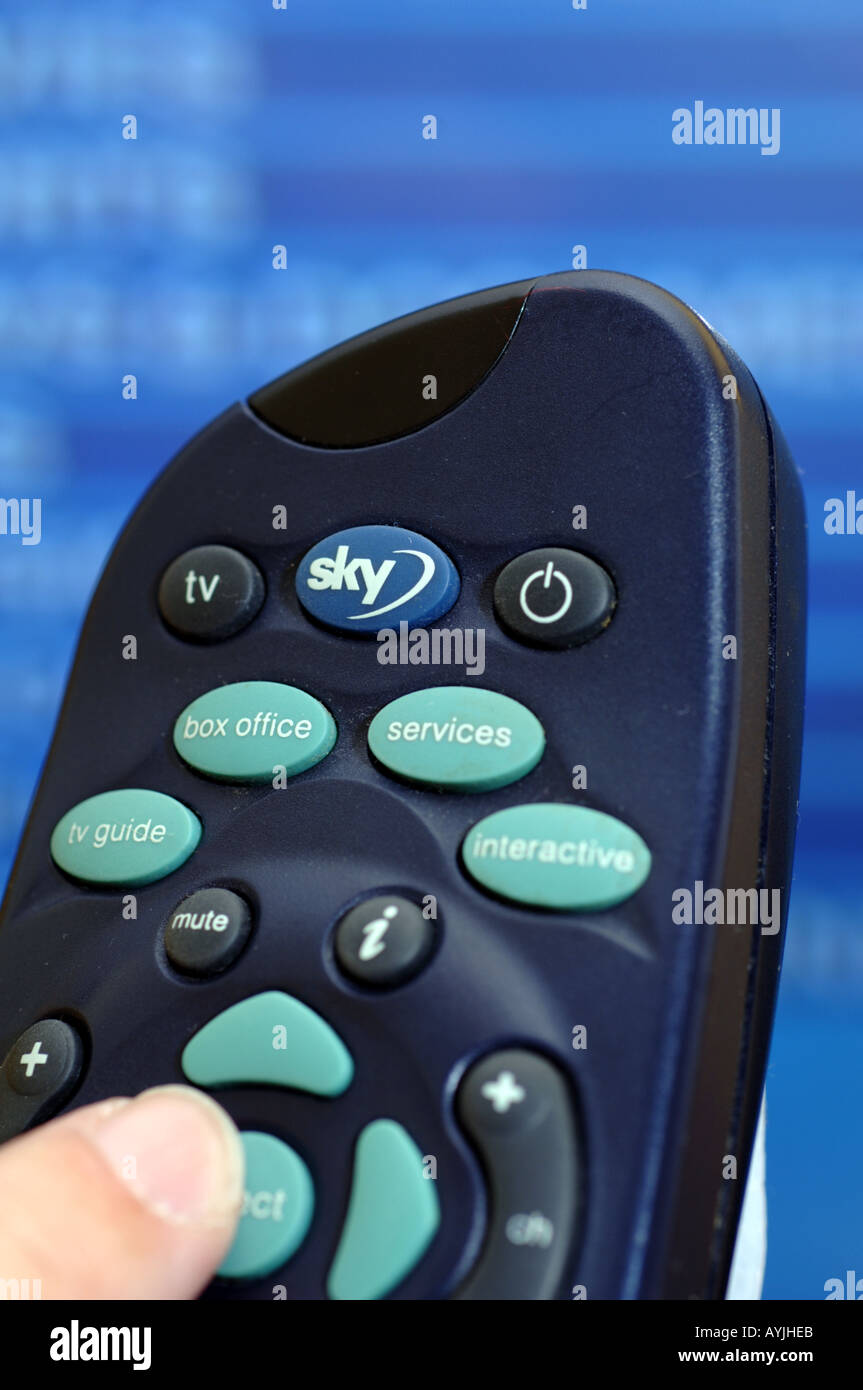 Sky satellite television remote hand controller Stock Photo - Alamy