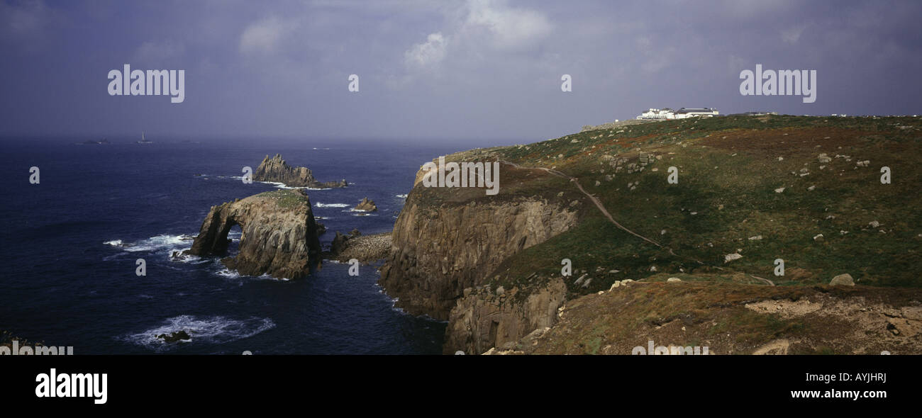 Tip of England Rocky headland Sea stack arch Coastal path View to ...