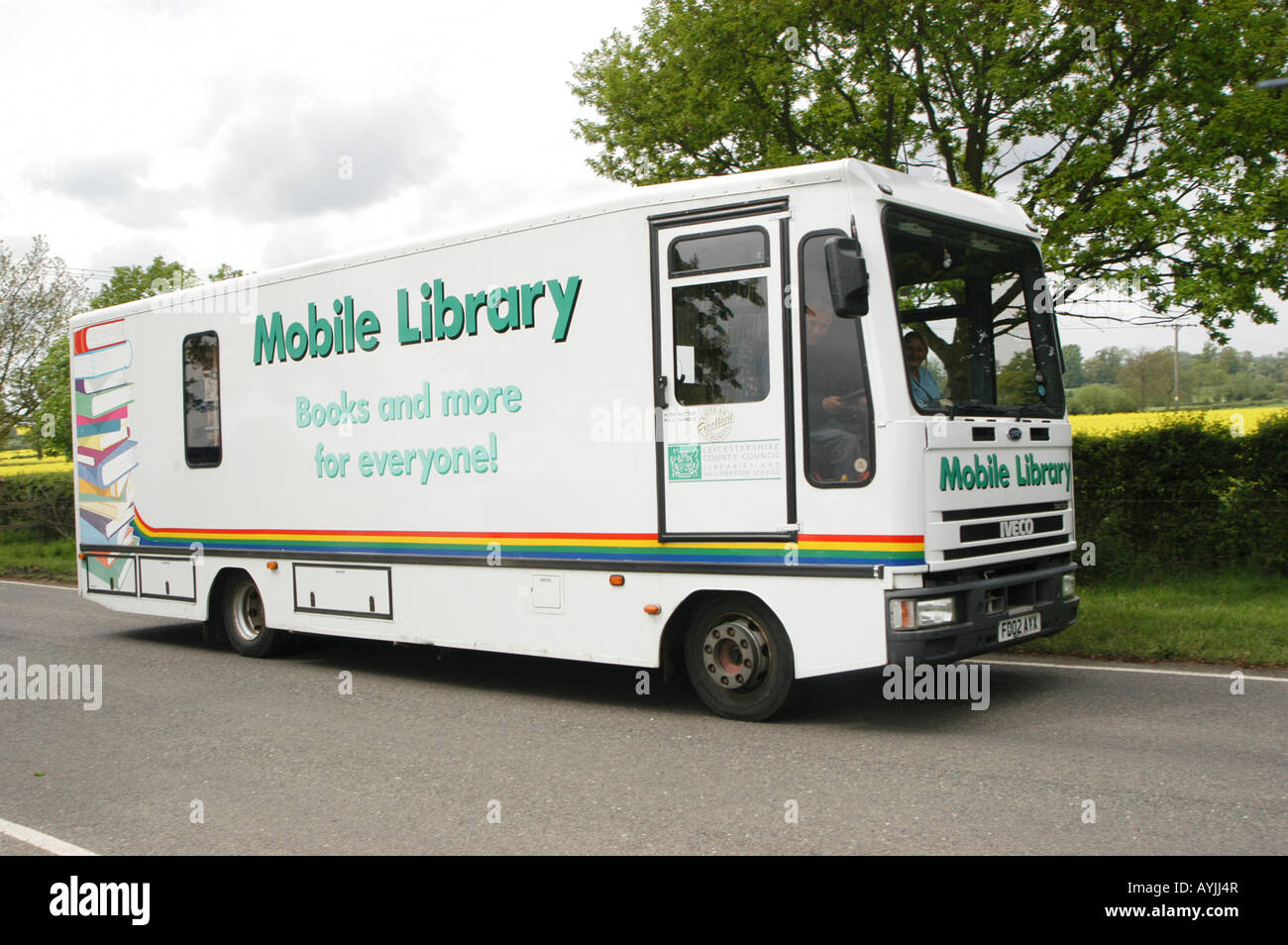 mobile library travelling through the english countryside Stock Photo ...