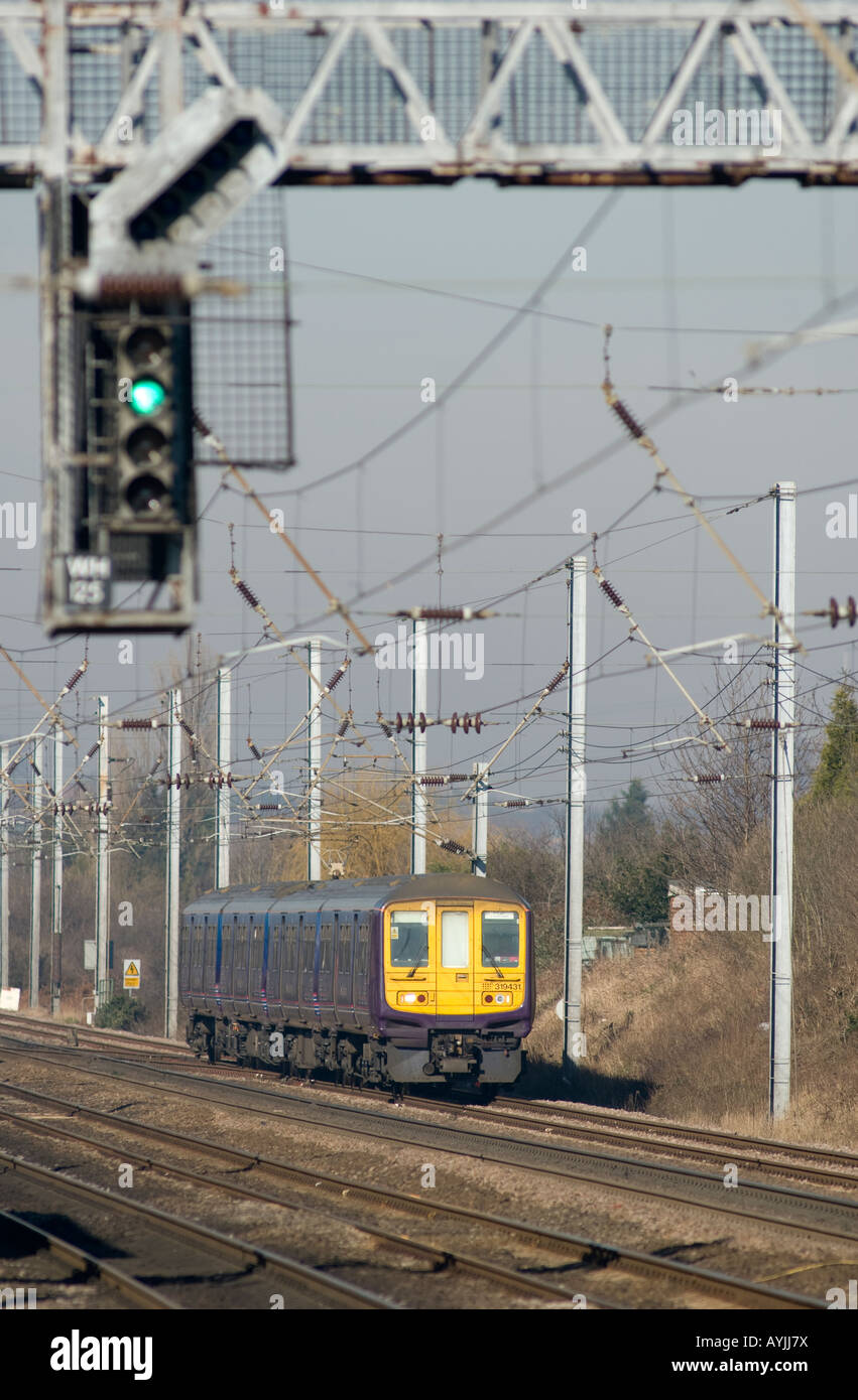 class 319 electric train in first capital connect livery travelling ...