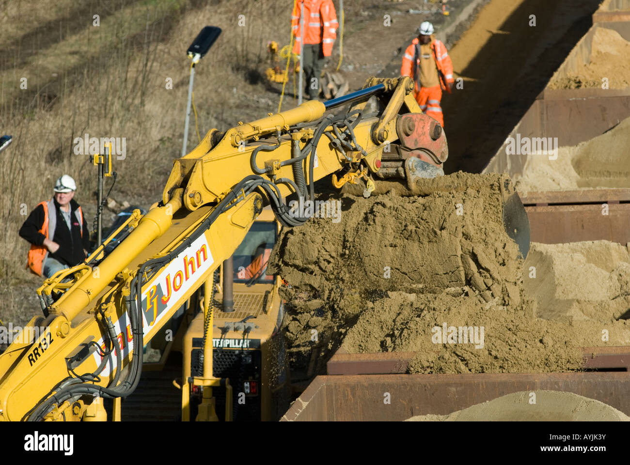 railway maintenance work being carried out on the midland main line in ...