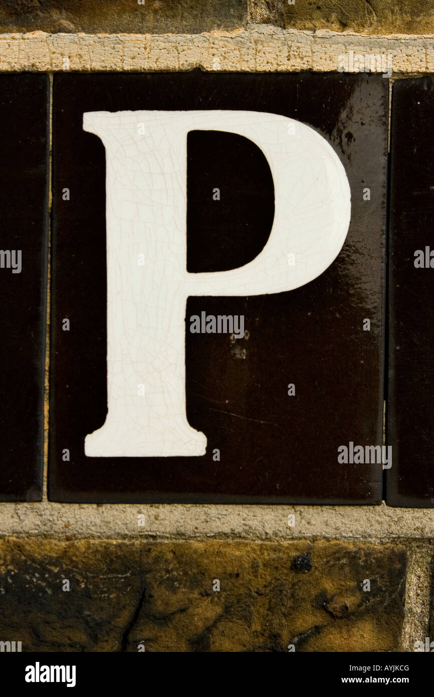 The letter P from street sign London England UK Stock Photo - Alamy