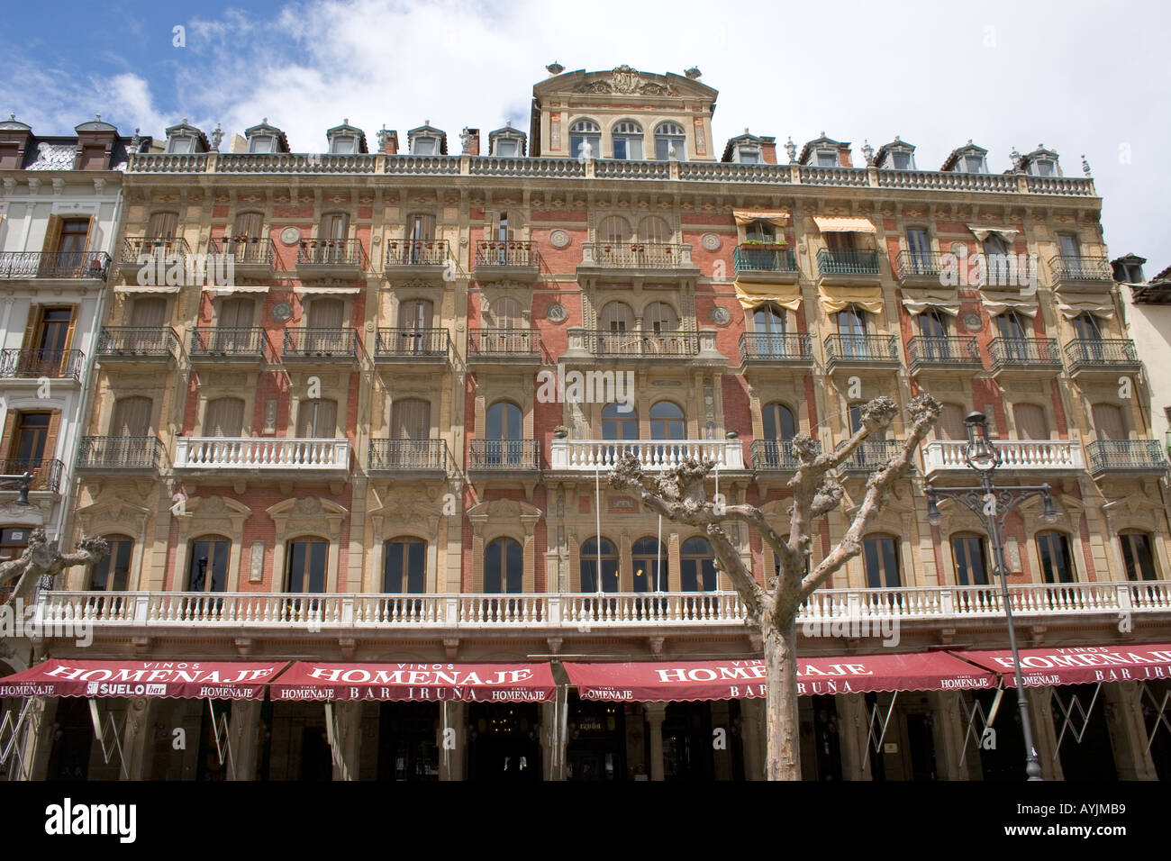 Cafe Iruna Plaza del Castillo Pamplona Navarra Spain Europe Stock Photo ...