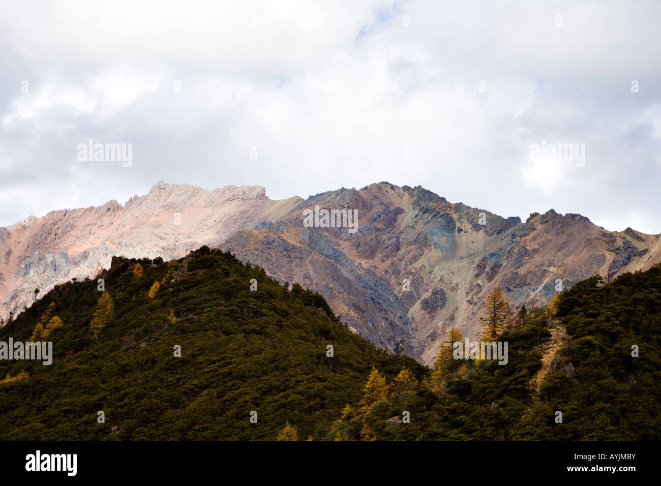 Mountain ridge with pastel colors, Zhongdian, Yunnan, China Stock Photo ...
