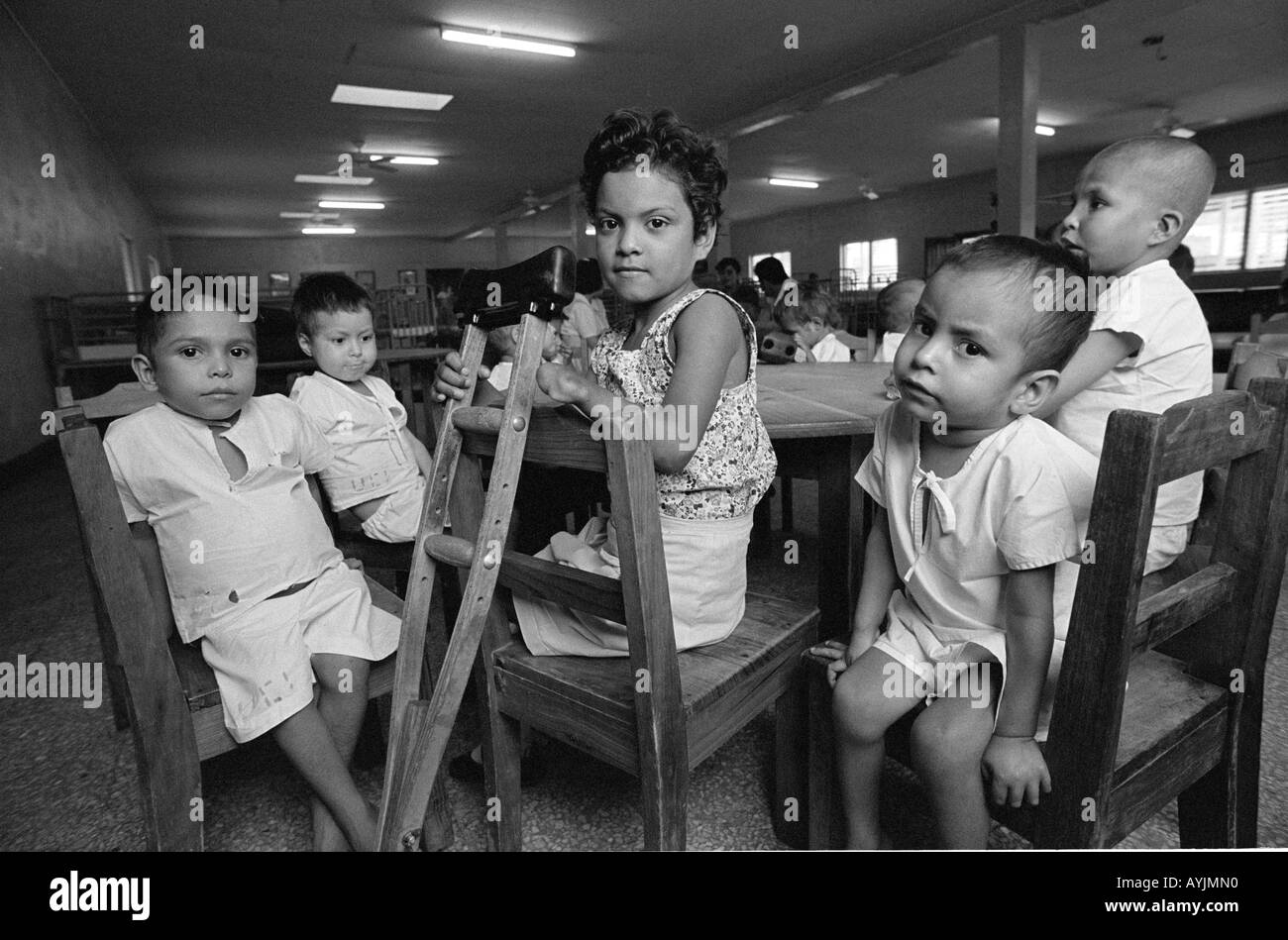 Poor children in the orphanage Black and White Stock Photos & Images ...