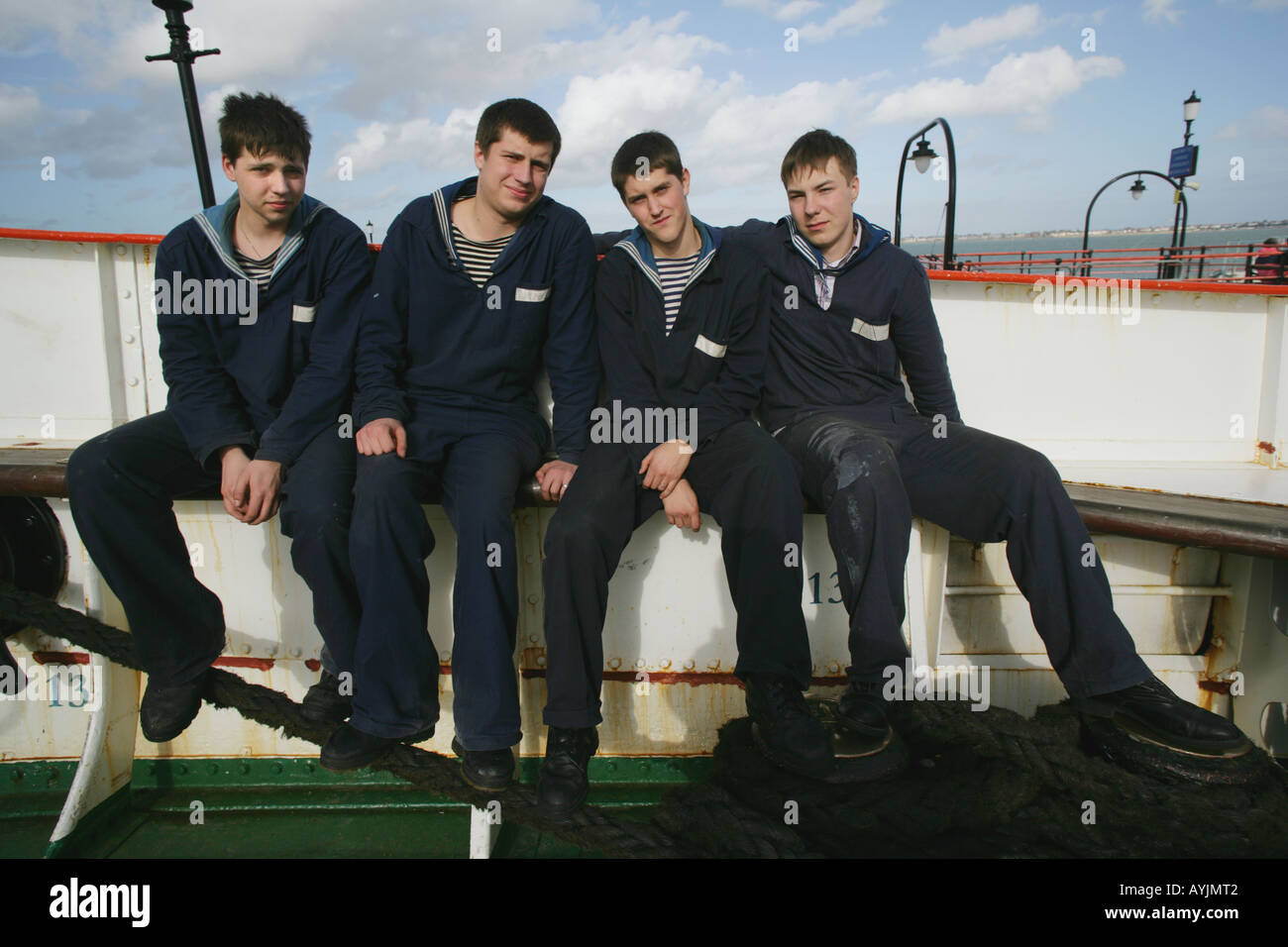 Young crew members of the Sedov, the largest tall ship in the world ...