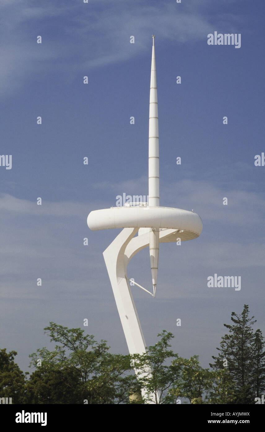 Olympic Ring Telecommunications tower White pillar curve spire ...