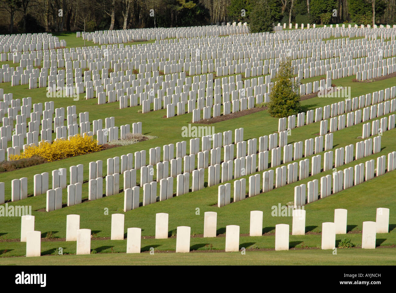Etaples Military Cemetery Pas de Calais France WWI and WWII Stock Photo ...