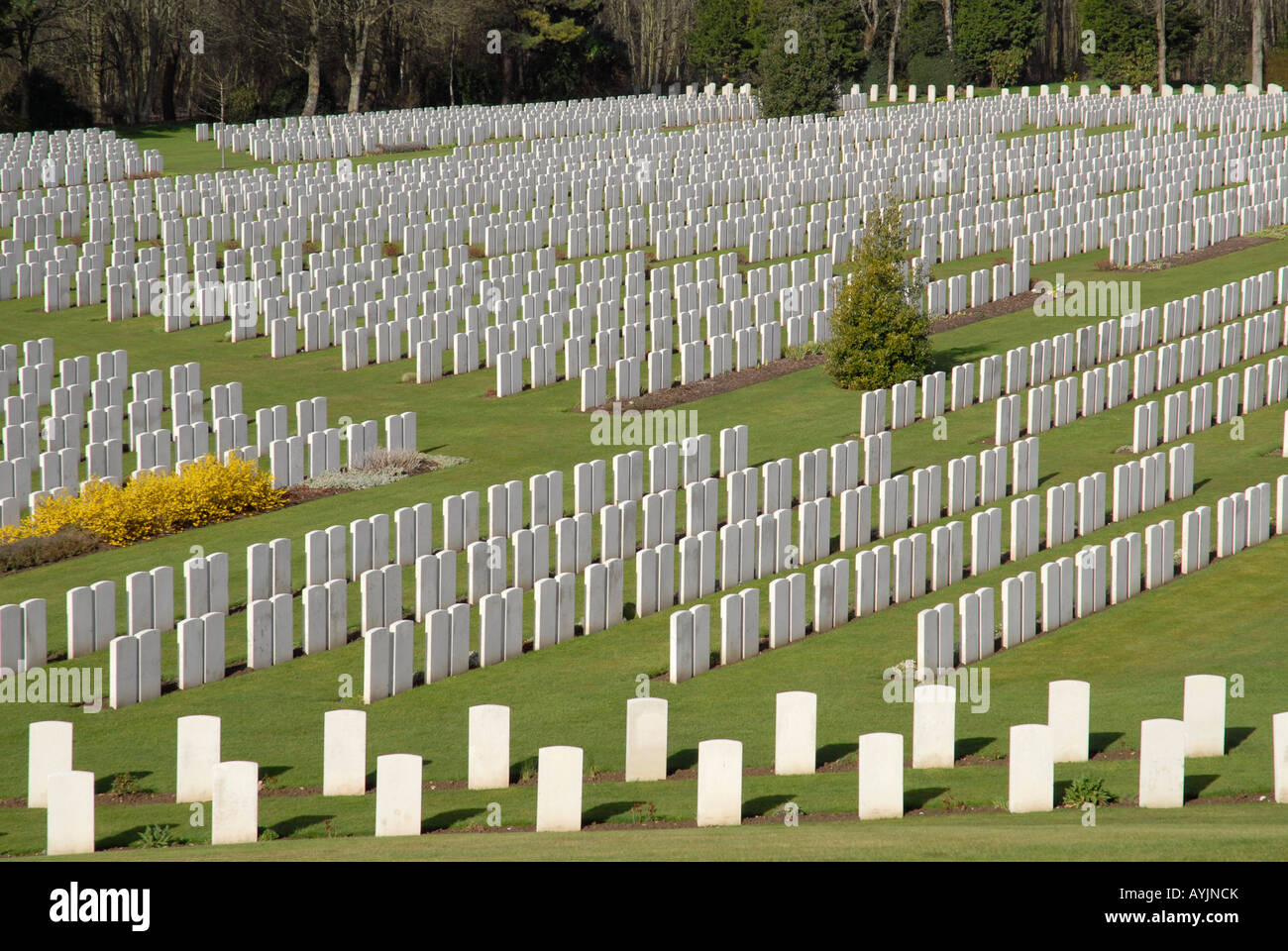 Etaples Military Cemetery Pas de Calais France WWI and WWII Stock Photo ...
