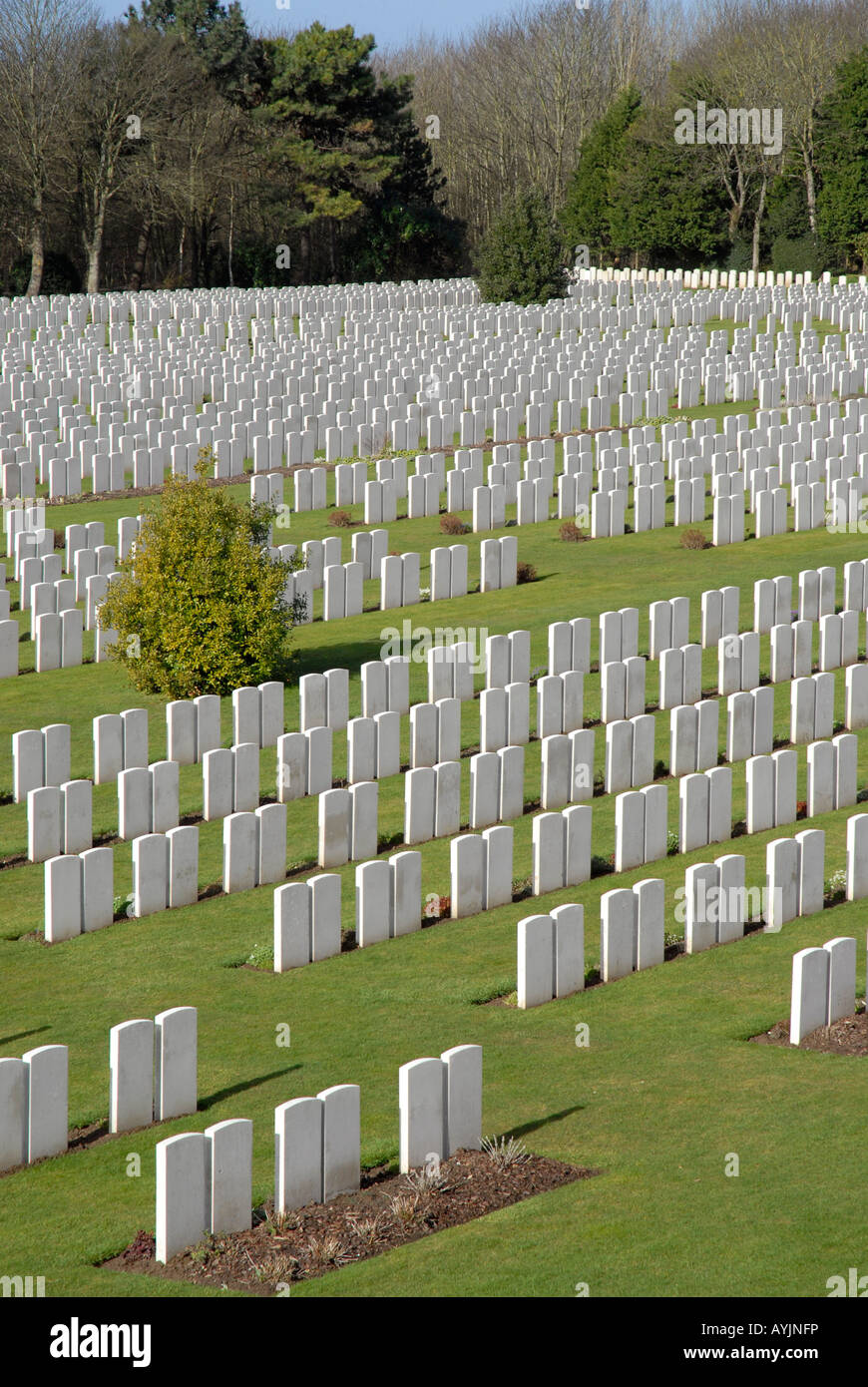 Etaples Military Cemetery Pas de Calais France WWI and WWII Stock Photo ...