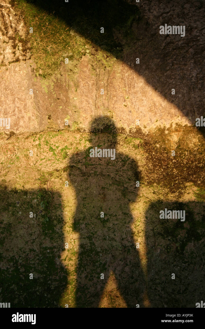 one man's shadow on wall Stock Photo - Alamy
