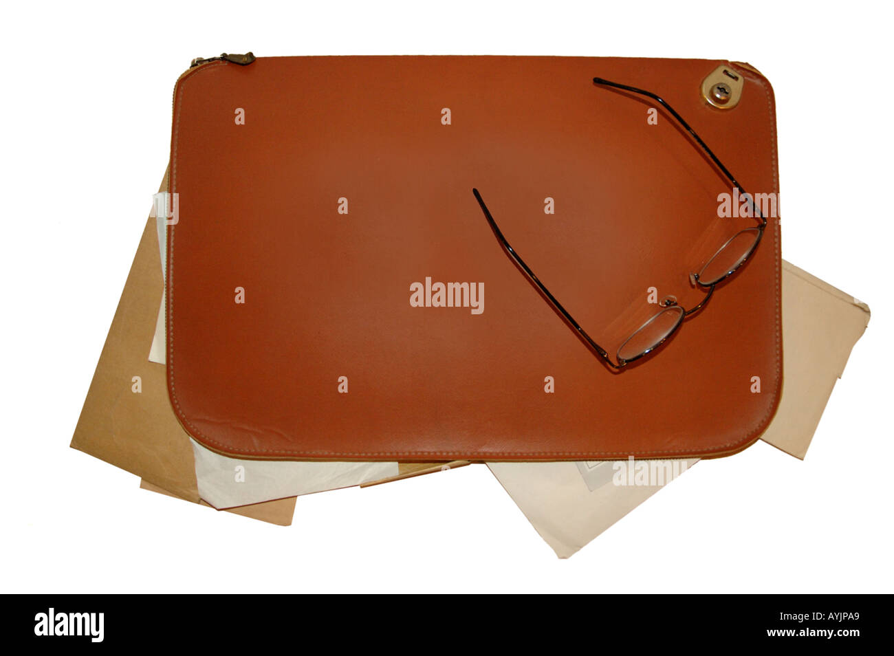 documents and glasses top view Stock Photo - Alamy