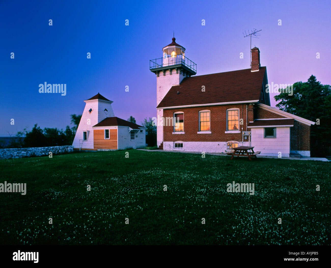 Sherwood Point Lighthouse Lake Michigan Door County Wisconsin Stock ...