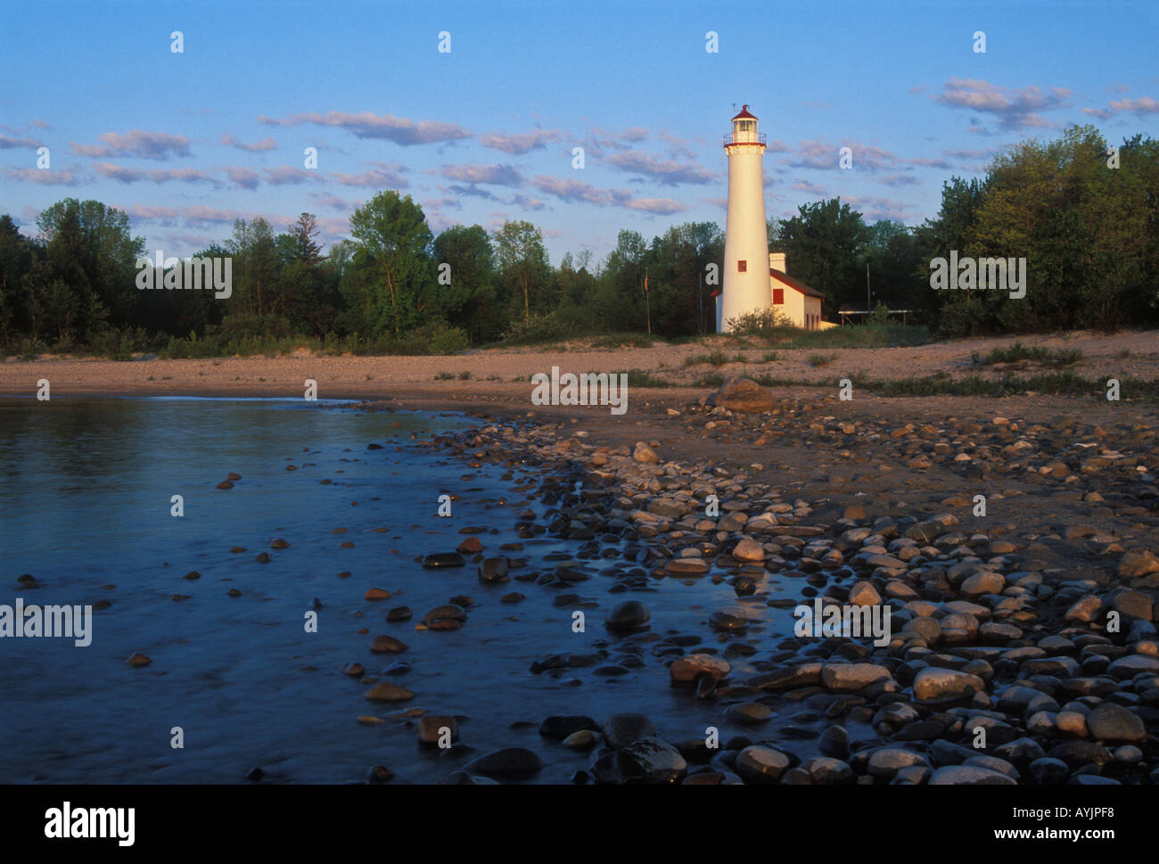 Sturgeon Point Lighthouse Lake Huron Alcona County Michigan Stock Photo ...