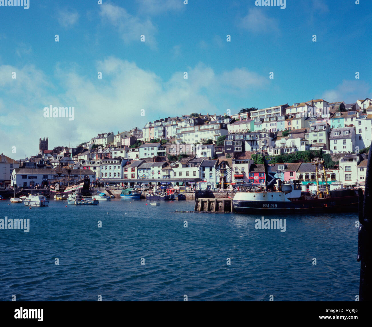 Brixham harbour and town, Devon, UK Stock Photo - Alamy